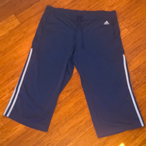 adidas | Pants & Jumpsuits | Adidas Blue Capris | Poshmark